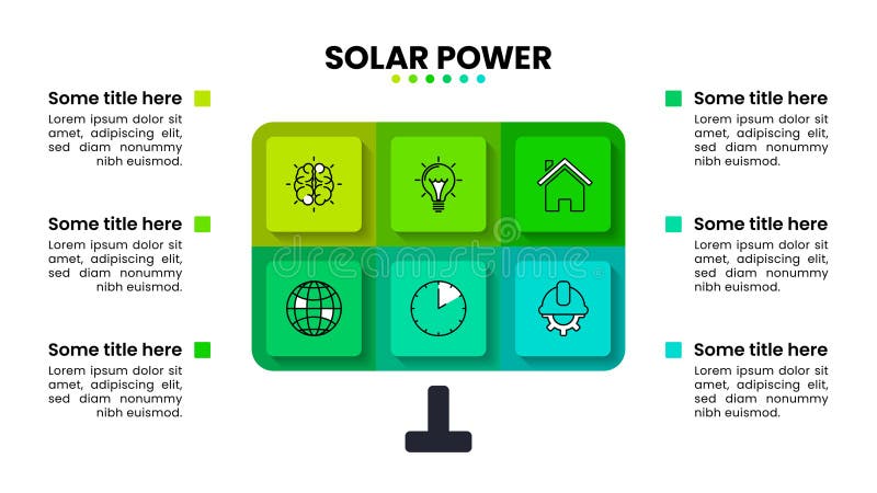 Infographic Template. Solar Panel with 6 Steps Stock Vector ...