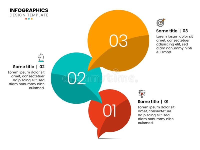 Infographic Template. Speech Bubbles with Numbers and 3 Steps Stock ...