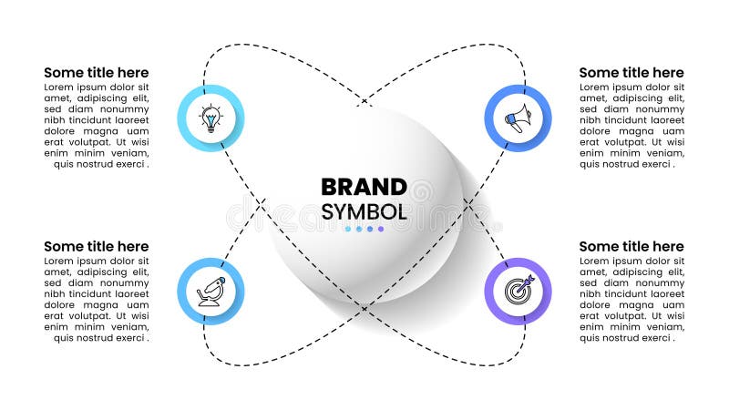 Infographic Template. Sphere with Rings and 4 Steps Stock Vector ...