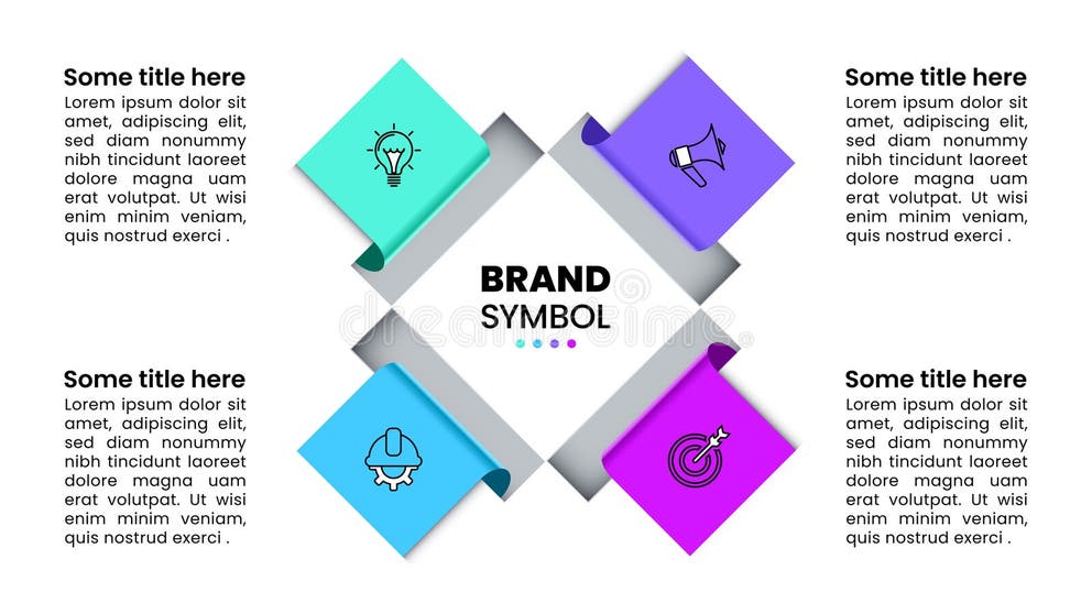 Infographic Template. Square with 4 Steps and Icons Stock Vector ...