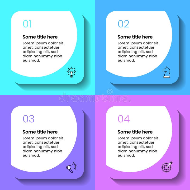 Infographic Template. 4 Squares with Icons and Text Stock Illustration ...