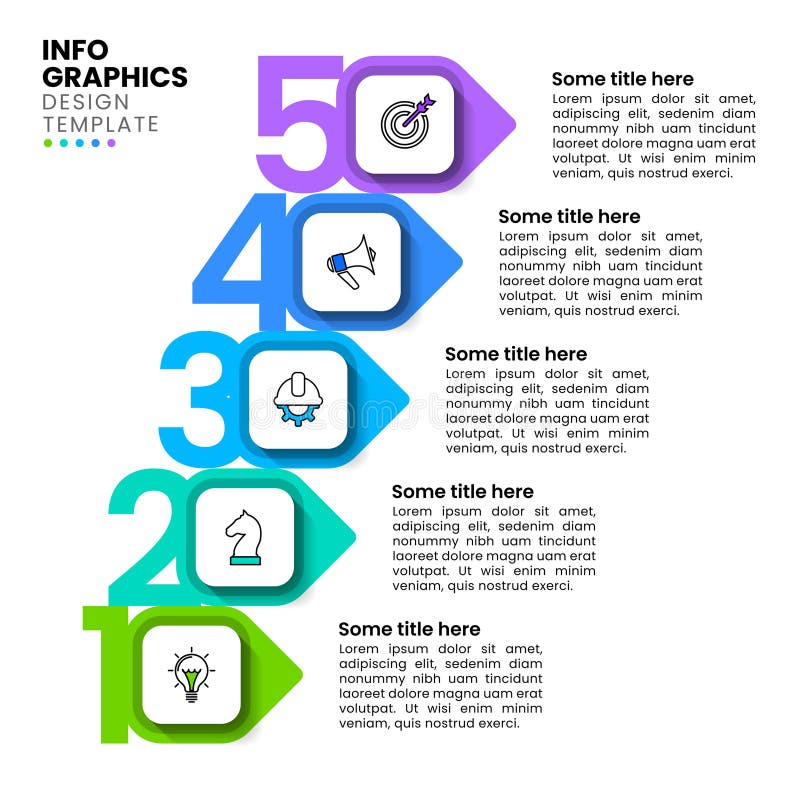 Infographic Template. Staircase with Numbers and 5 Steps Stock Vector ...