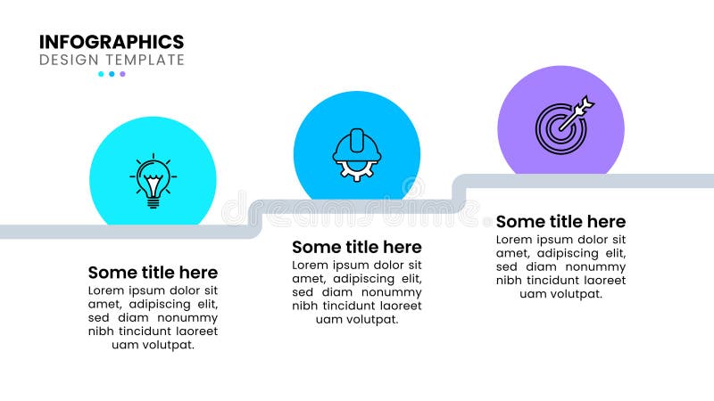 Infographic Template. Staircase with 3 Steps and Icons Stock Vector ...