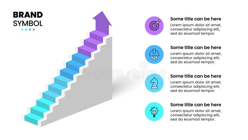 Infographic Template. Staircase with 4 Steps and Icons Stock Vector ...