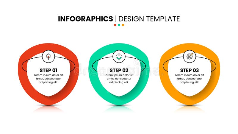 Infographic Template. 3 Standing Banners with Icons and Text Stock ...