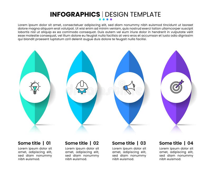 Infographic Template. 4 Standing Objects with Icons Stock Vector ...