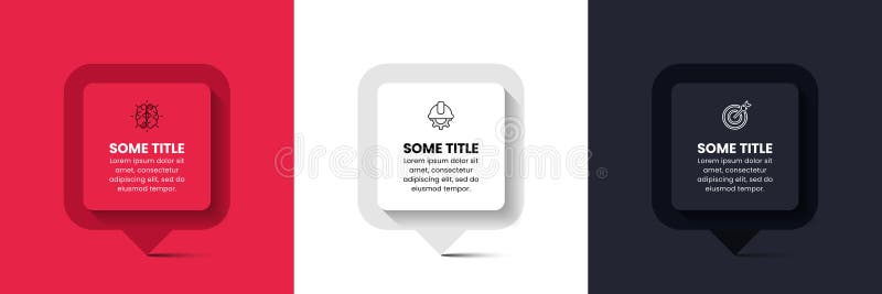 Infographic Template. 3 Standing Square Banners with Icons Stock Vector ...