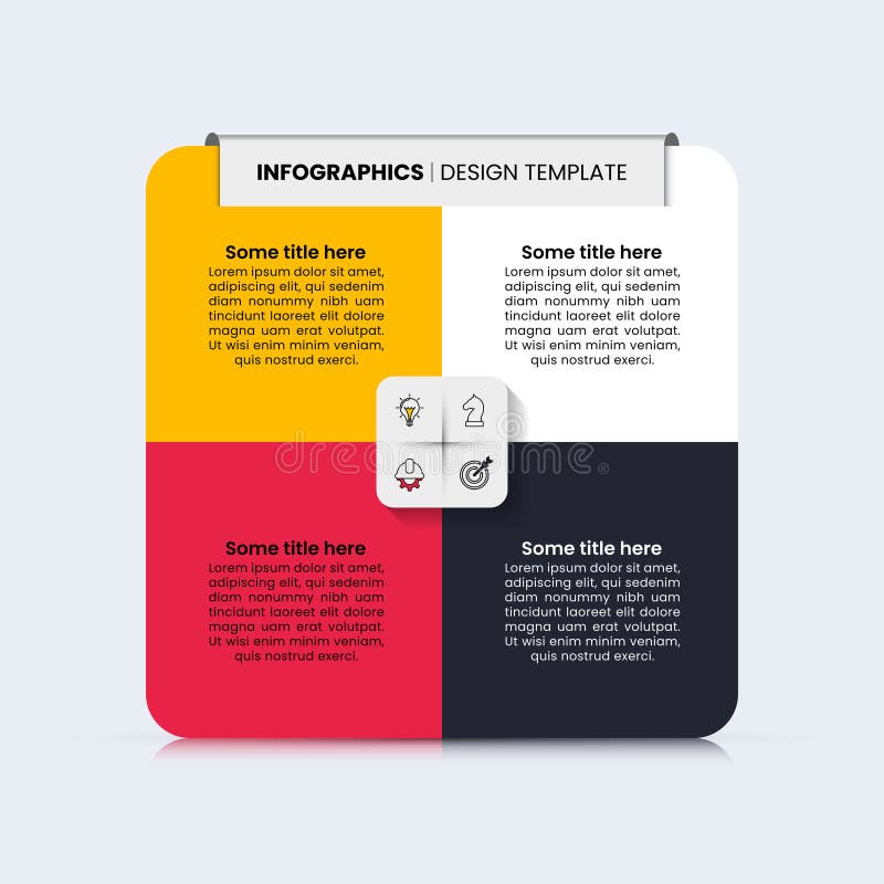 Infographic Template. Standing Square with 4 Steps Stock Vector ...
