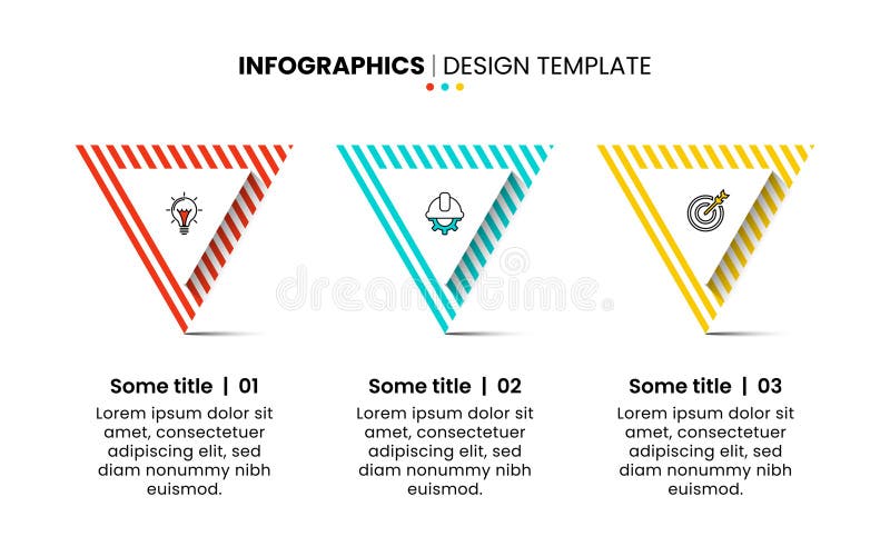 Infographic Template. 3 Standing Triangles with Icons Stock Vector ...