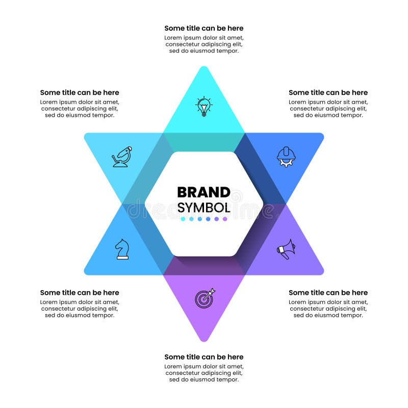 Infographic Template. Star with 6 Icons and Text Stock Vector ...