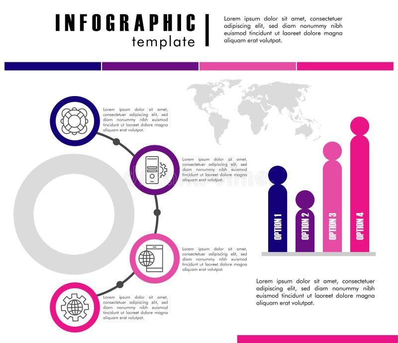 Infographic Template Statistics with Earth Planet Maps Stock Vector ...