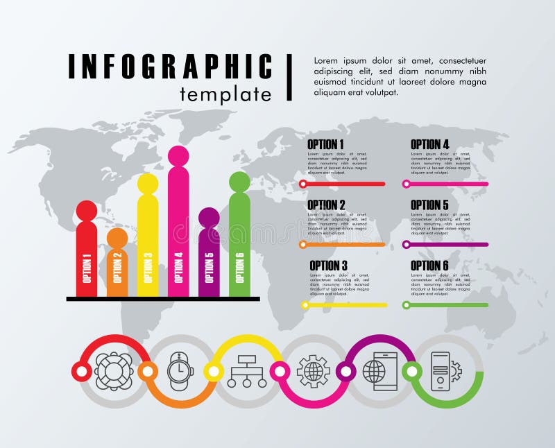 Infographic Template Statistics with Earth Planet Maps Stock Vector ...