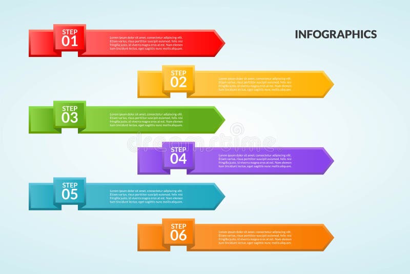 Infographic Template of Step or Workflow Diagram 6 Steps Stock Vector ...