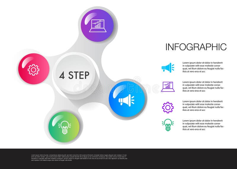 Infographic Template for 4 Steps Analysis Stock Vector - Illustration ...