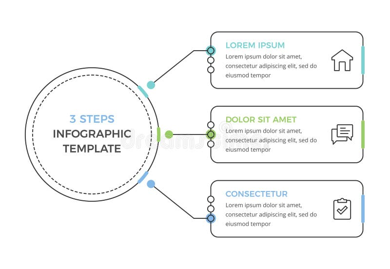 Infographic Template with 3 Steps Stock Vector - Illustration of template, infographics: 393572797