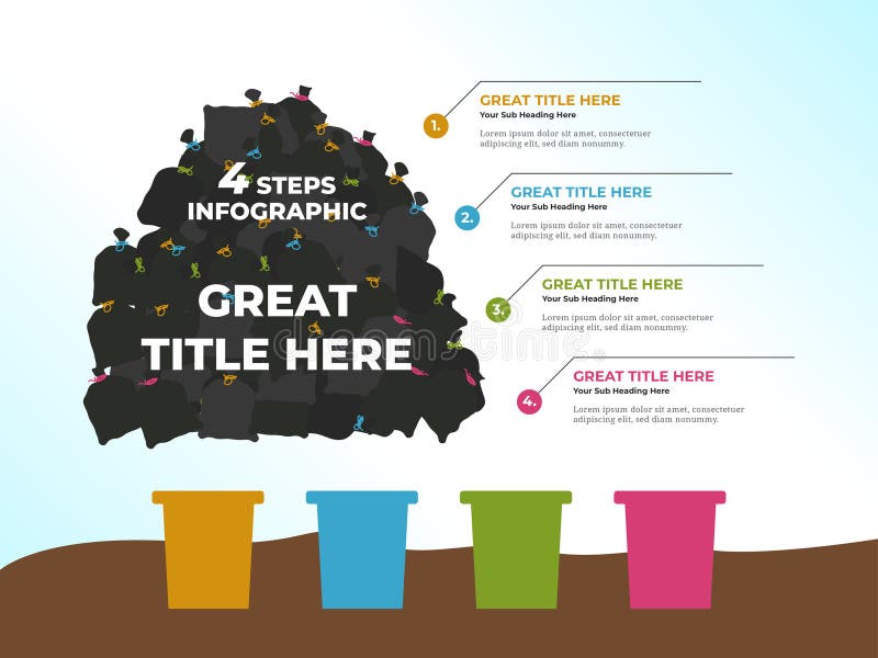 Infographic Template with 4 Steps of Clean Environment Concept Stock ...