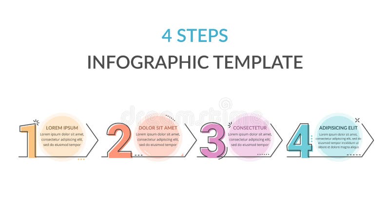 Infographic Template with 4 Steps Stock Vector - Illustration of banner ...
