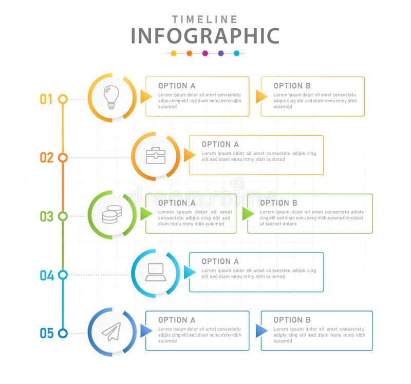 Infographic Template 5 Steps Modern Timeline Diagram with Process ...