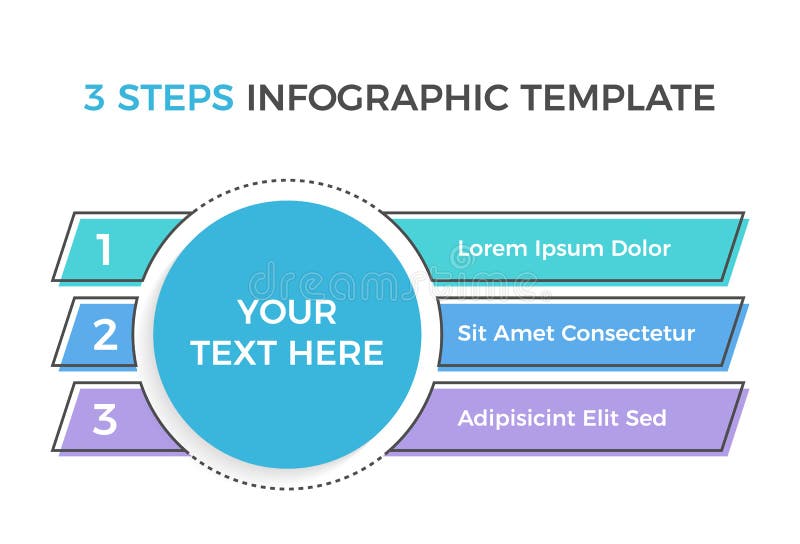Infographic Template with 3 Steps Stock Vector - Illustration of graph ...