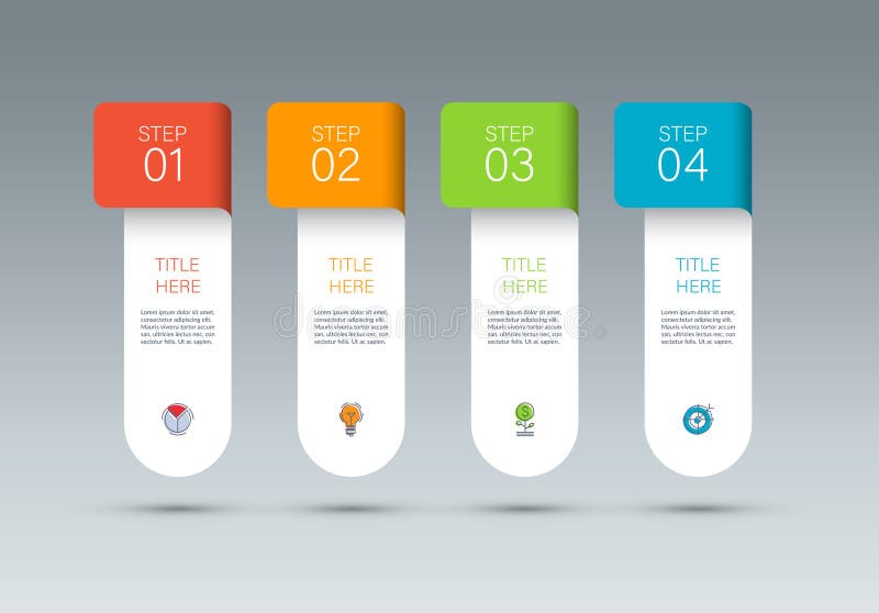 Infographic Template with 4 Steps, Options, Vertical Design Elements ...