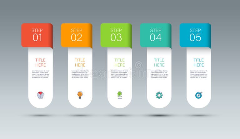 Infographic Template with 5 Steps, Options, Vertical Design Elements ...