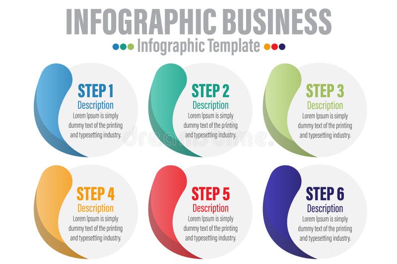 Infographic Template with Steps for Success. Presentation with Line ...