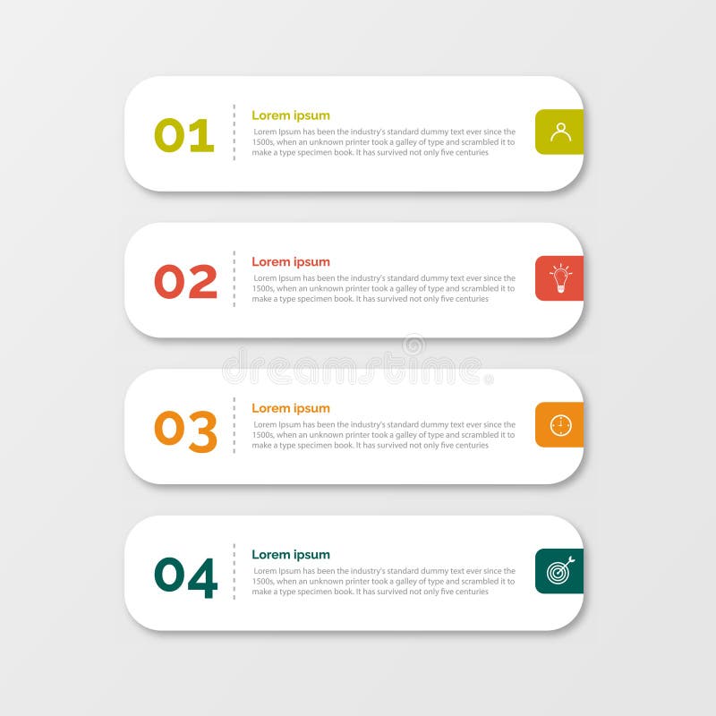 Four Steps Infographic Element Template Stock Vector - Illustration of ...