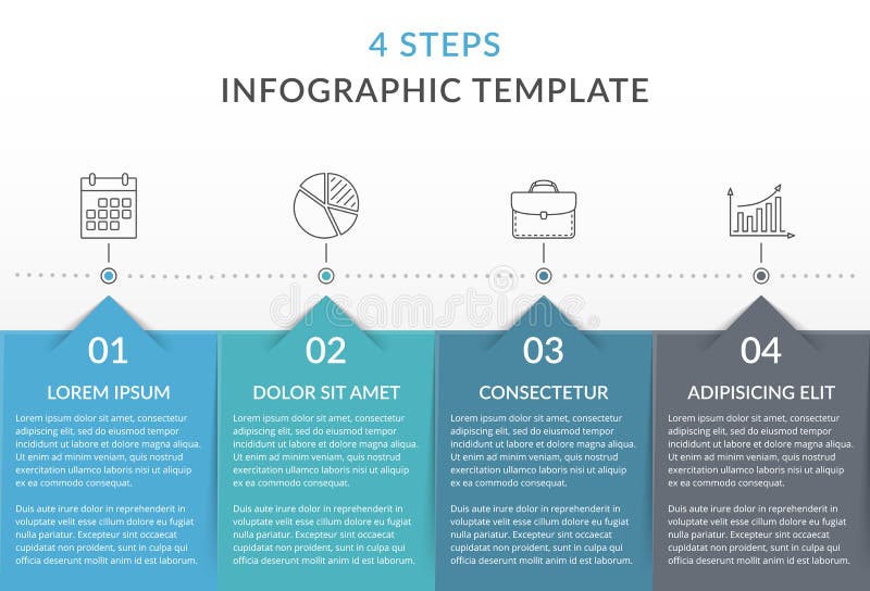 Infographic Template with 4 Steps Stock Vector - Illustration of ...