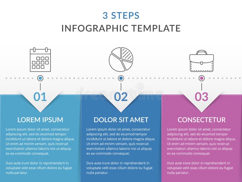 Infographic Template with 3 Steps Stock Vector - Illustration of ...
