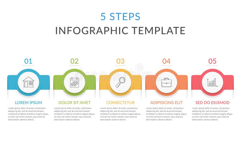 Infographic Template with 5 Steps Stock Vector - Illustration of ...