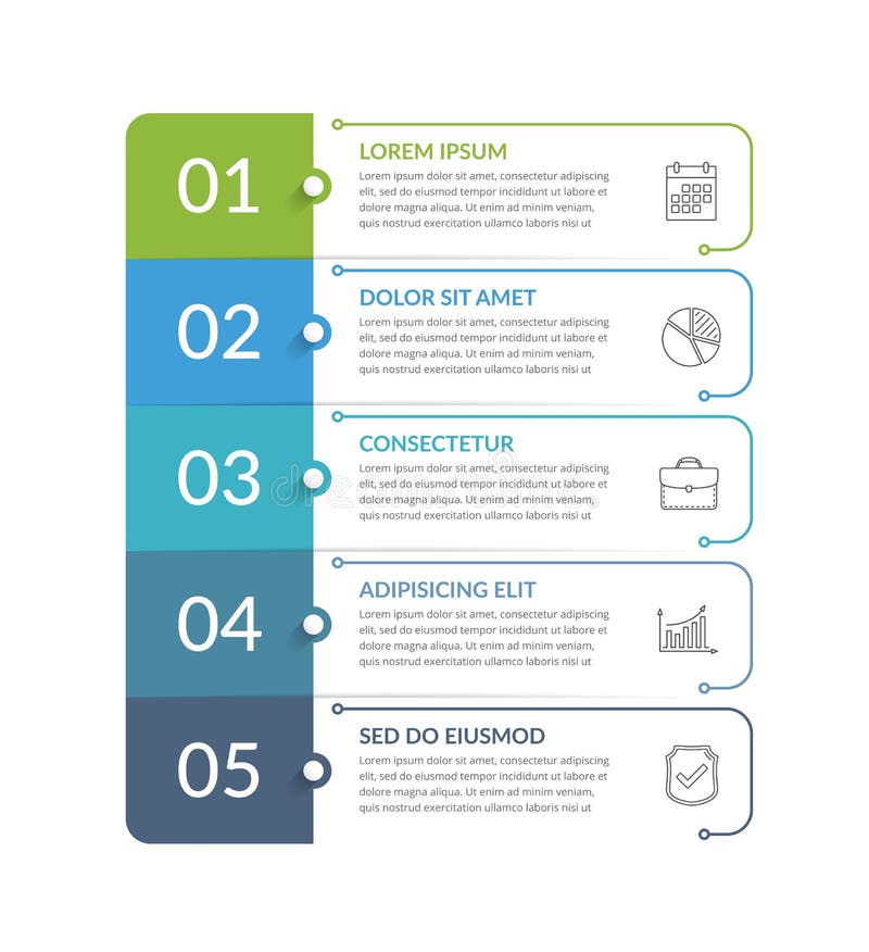 Infographic Template with 5 Steps Stock Vector - Illustration of layout ...