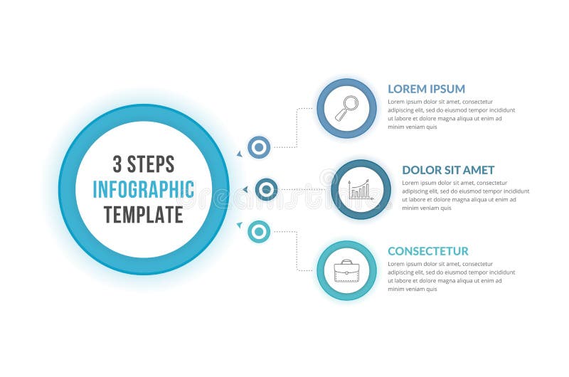 Infographic Template with 3 Steps Stock Vector - Illustration of ...
