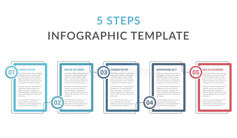 Infographic Template with 5 Steps Stock Vector - Illustration of ...