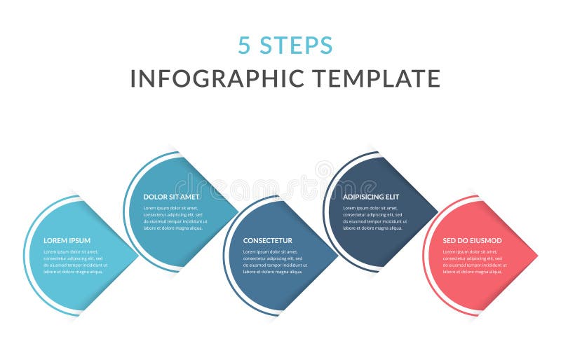 Infographic Template with 5 Steps Stock Vector - Illustration of graph ...