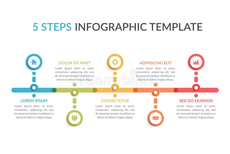 Infographic Template with 5 Steps Stock Vector - Illustration of ...