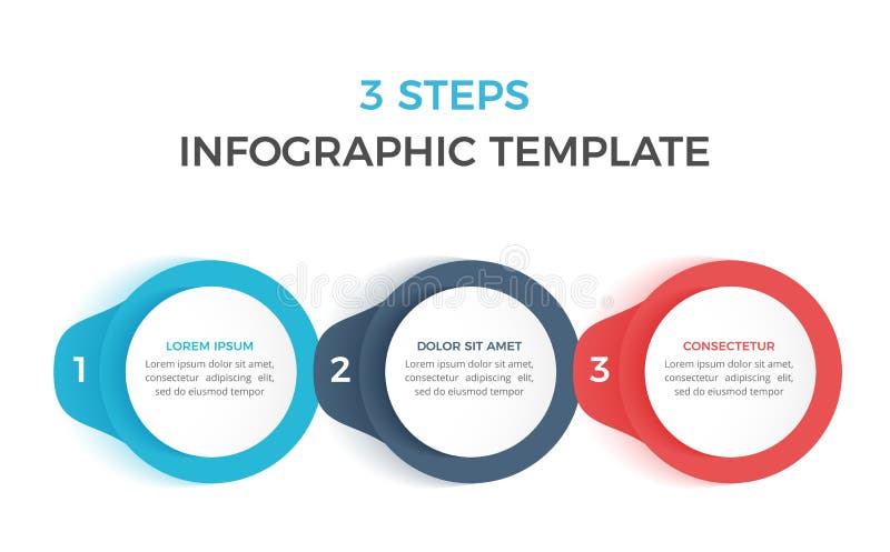 Infographic Template with 3 Steps Stock Vector - Illustration of ...