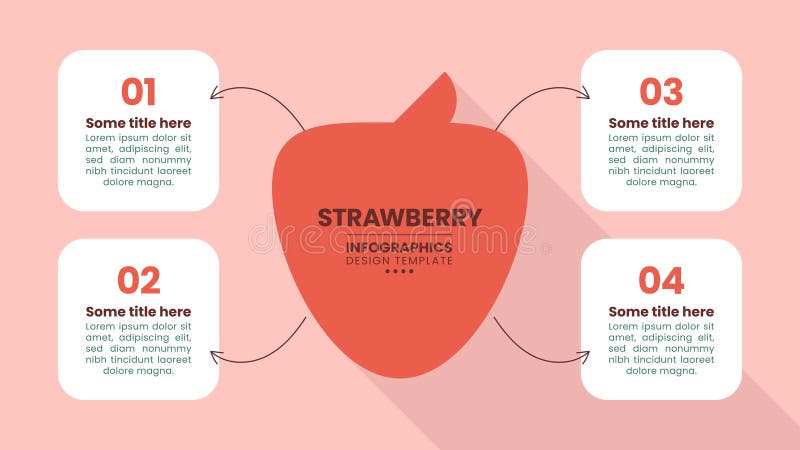 Infographic Template. Strawberry in the Middle with a Title and 4 Steps ...