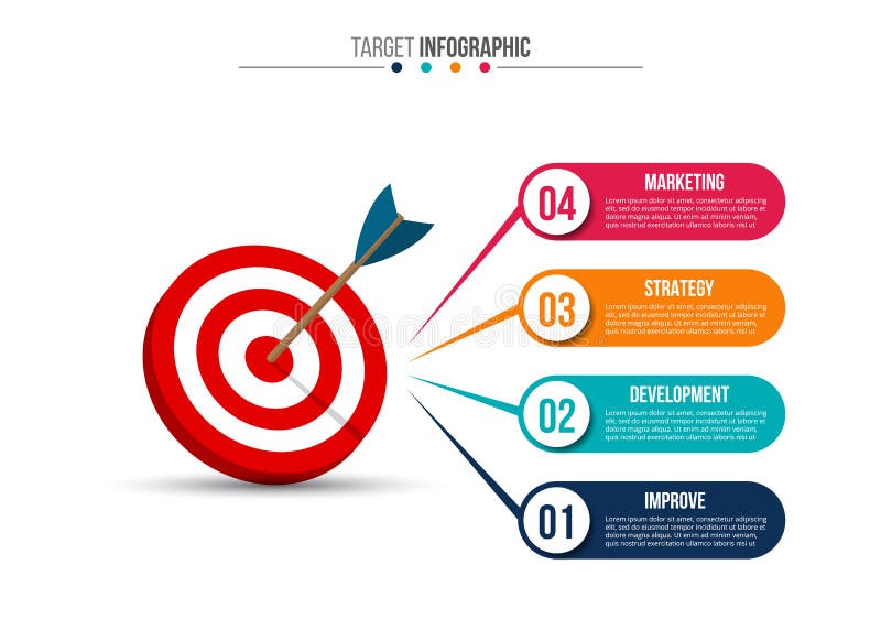 Infographic Template with Target and Dart. Stock Vector - Illustration ...