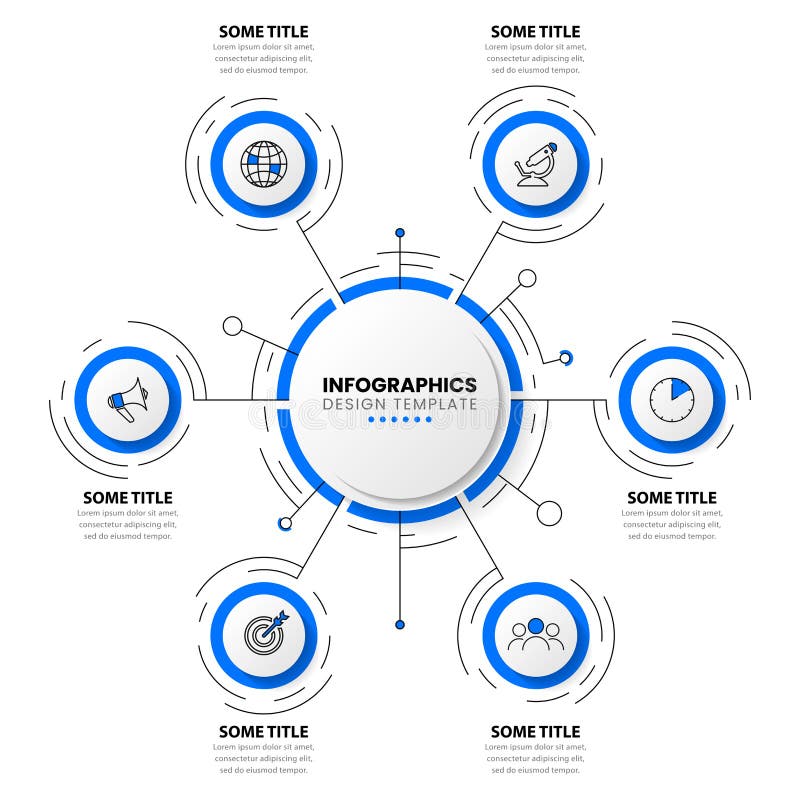 Infographic Template. Technology Concept. Circle with 6 Steps Stock ...