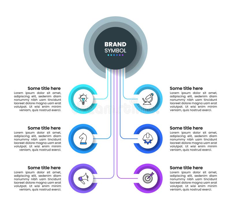 Infographic Template. Technology Concept with 6 Connected Circles Stock ...