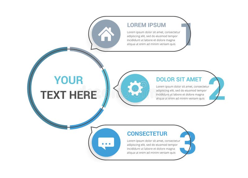Infographic Template with Three Elements Stock Vector - Illustration of ...