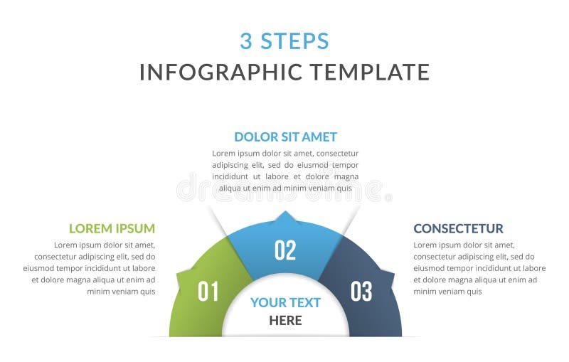 Infographic Template with Three Elements Stock Vector - Illustration of ...
