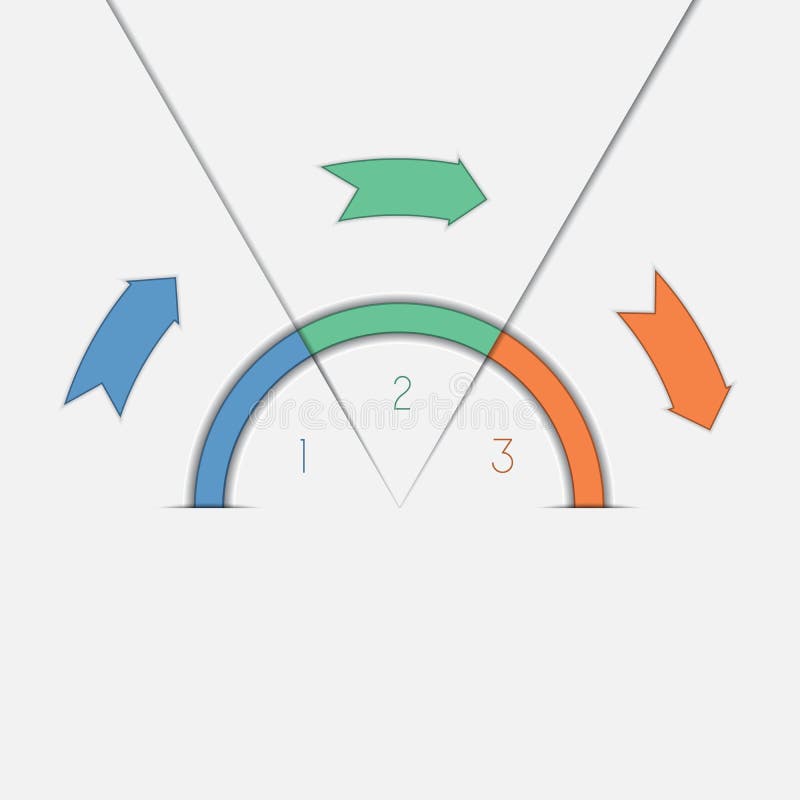 Infographic Template Three Positions Arrows and Semicircle Stock ...