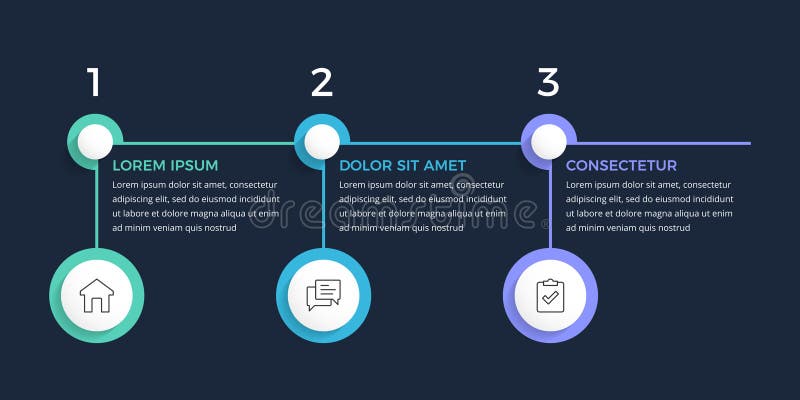 Infographic Template - Three Steps Stock Illustration - Illustration of ...