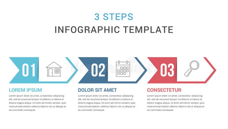 Three Steps Infographic Template Stock Vector - Illustration of ...