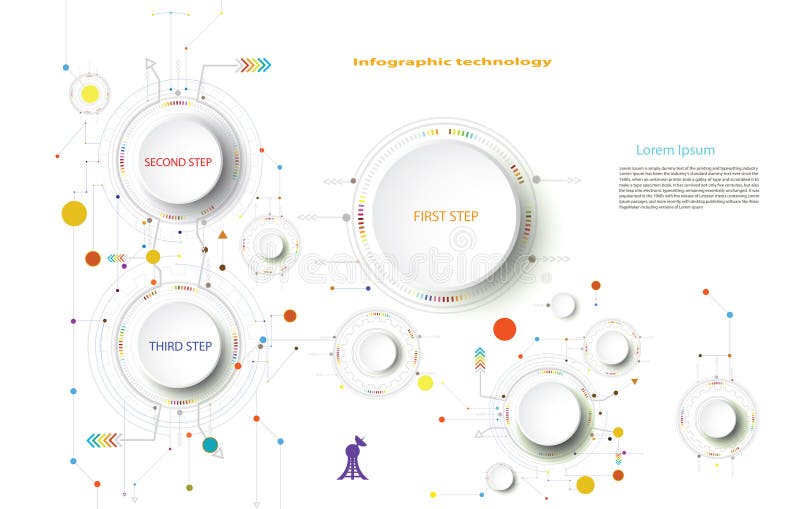 Infographic Template Timeline Technology Hi-tech Digital and Eng Stock ...