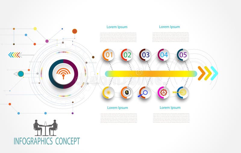 Infographic Template Timeline Technology Hi-tech Digital and Eng Stock ...