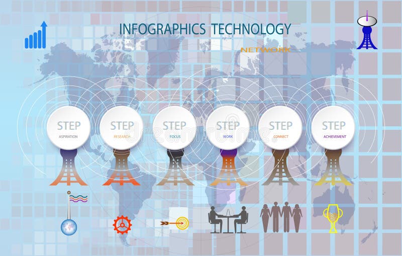 Infographic Template Timeline Technology Hi-tech Digital and Eng Stock ...