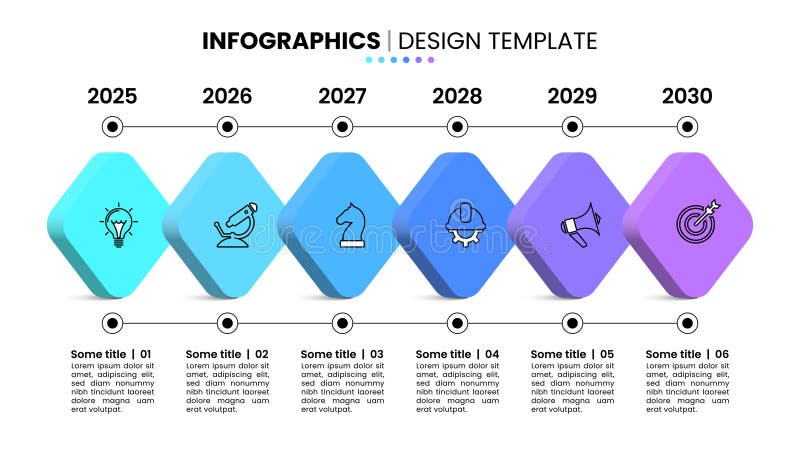 Infographic Template. Timeline with Years and 6 Steps Stock Vector ...