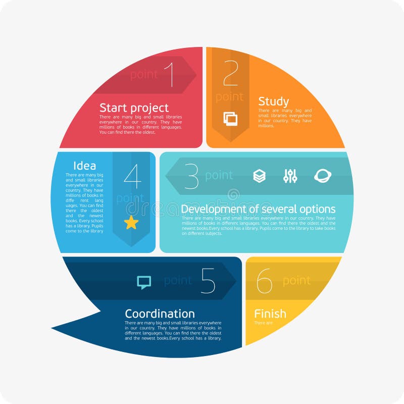 Infographic Template To Six Steps. Stock Vector - Illustration of ...